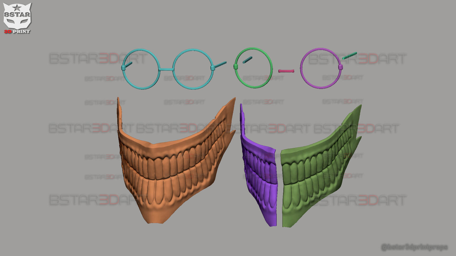 Dandadan Okarun Half Mask With Glasses - Anime Cosplay 3D Model by ...