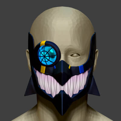 Dandadan Umbrella Boy Face Mask - Anime Cosplay 3D Model by blackstar90