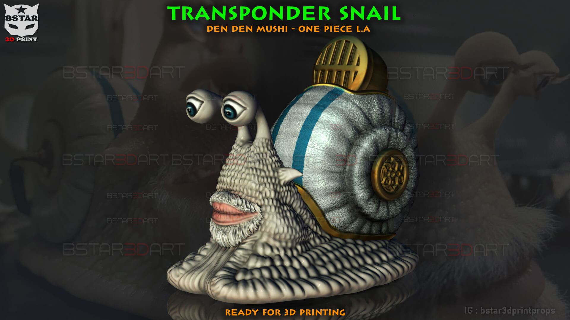 Den Den Mushi - Transponder Snail High Quality - One Piece 3D Print ...