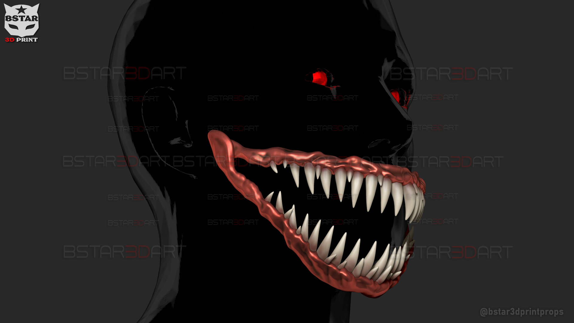 Monster Teeth - Jaw Moveable - Halloween Cosplay 3D Model by blackstar90