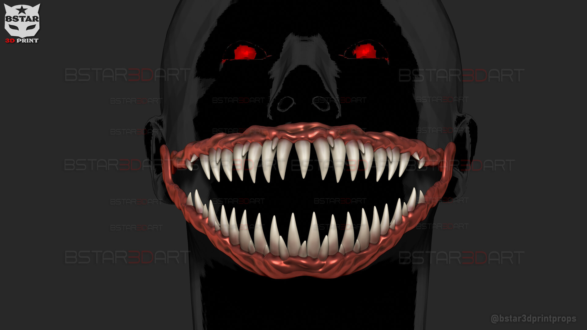 Monster Teeth - Jaw Moveable - Halloween Cosplay 3D Model by blackstar90
