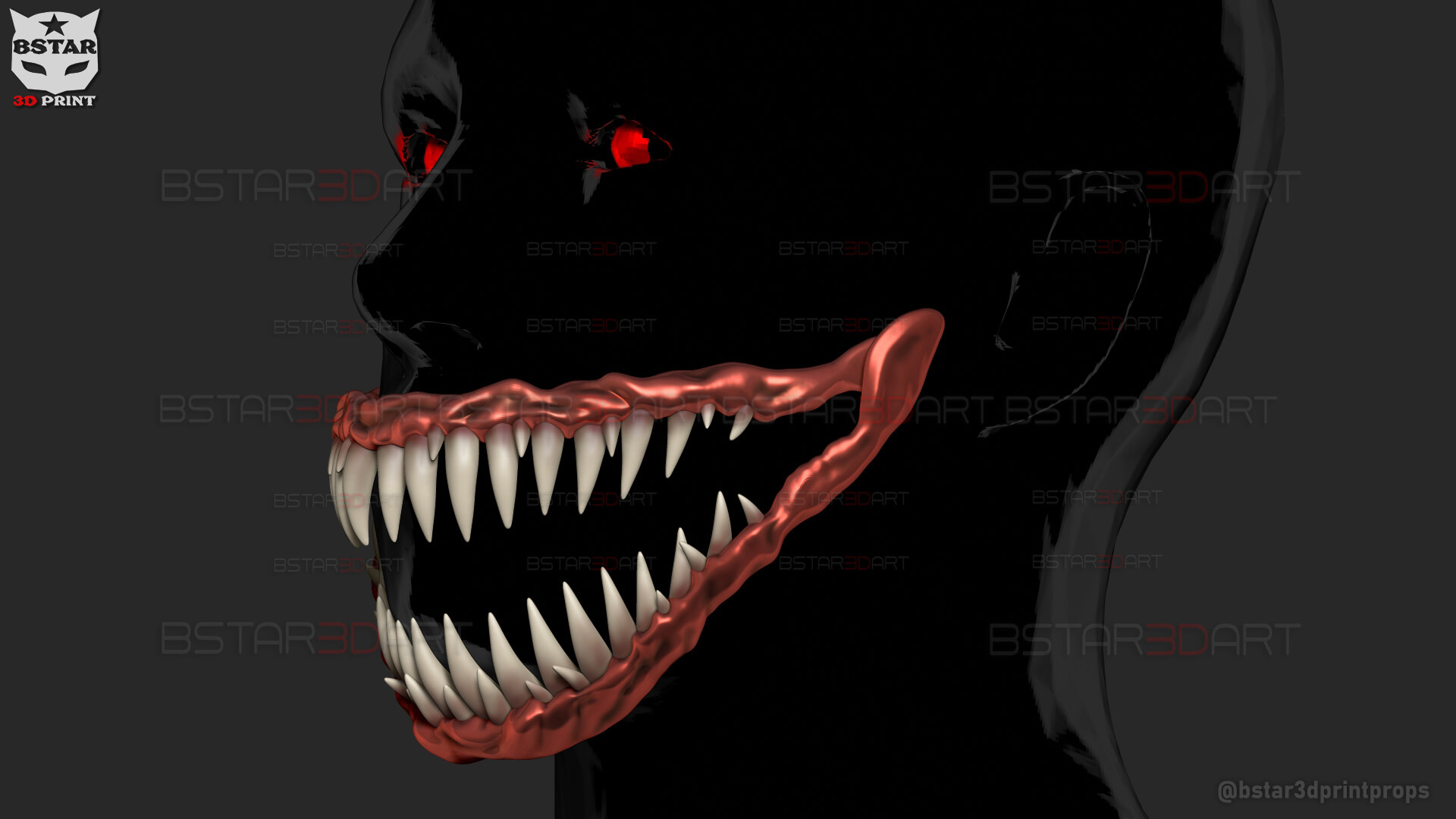 Monster Teeth - Jaw Moveable - Halloween Cosplay 3D Model by blackstar90
