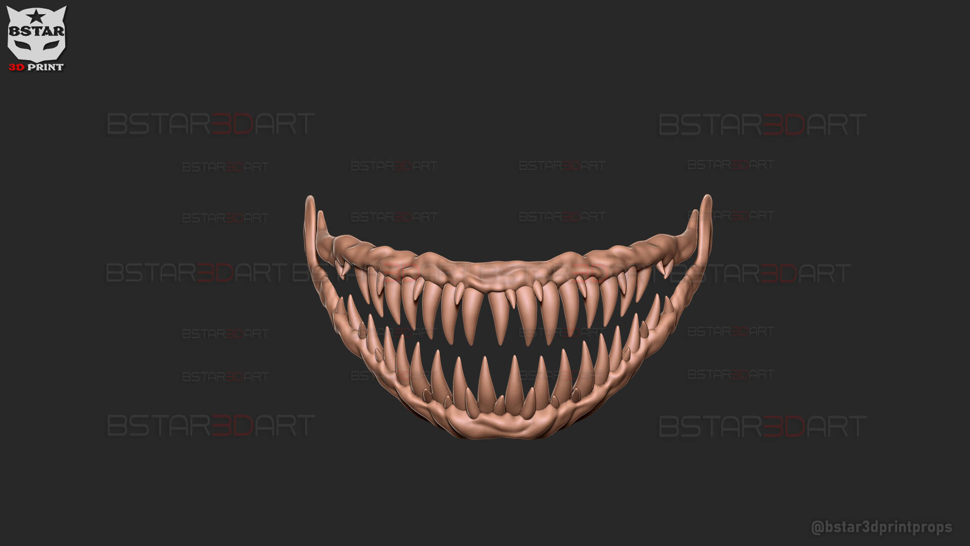 Monster Teeth - Jaw Moveable - Halloween Cosplay 3D Model by blackstar90