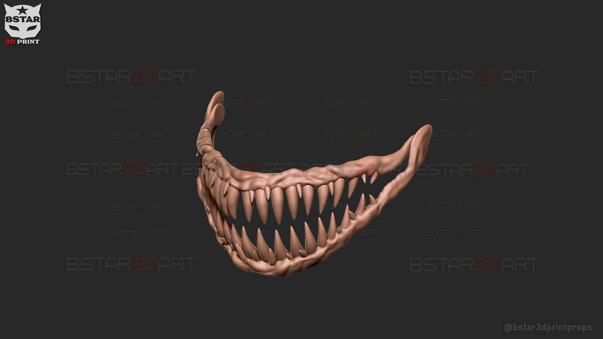 Monster Teeth - Jaw Moveable - Halloween Cosplay 3D Model by blackstar90