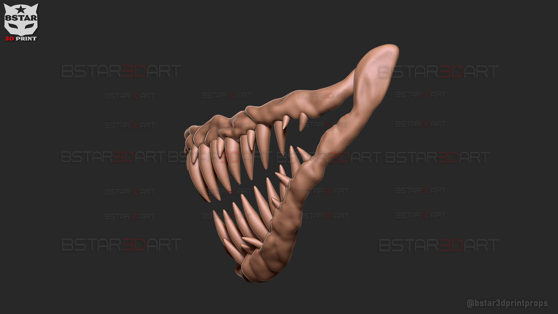 Monster Teeth - Jaw Moveable - Halloween Cosplay 3D Model by blackstar90