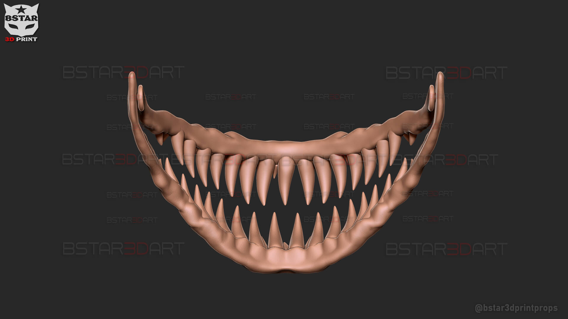 Monster Teeth - Jaw Moveable - Halloween Cosplay 3D Model by blackstar90