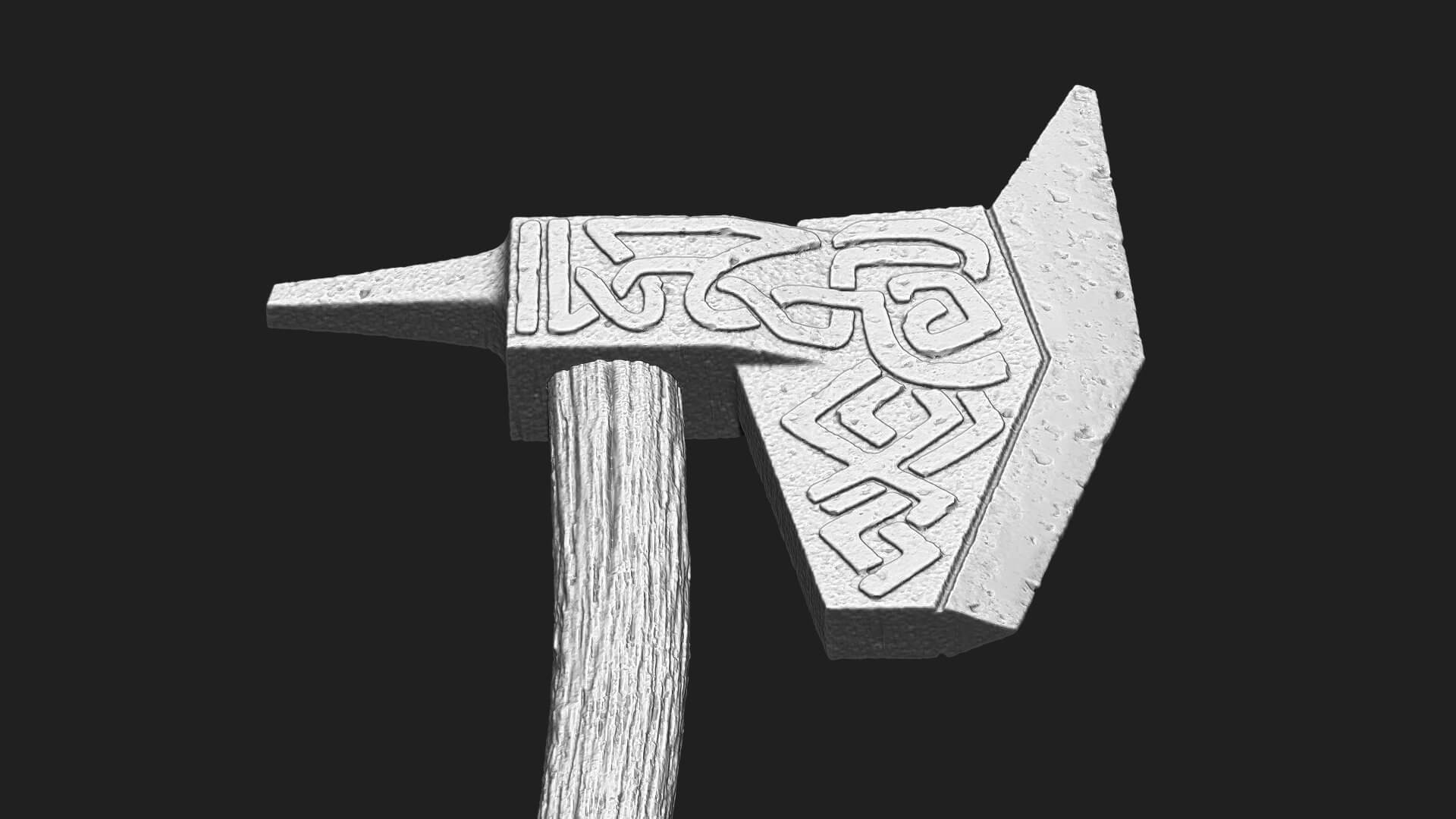Dwarven Axe - The Witcher Weapon 3D Model by blackstar90