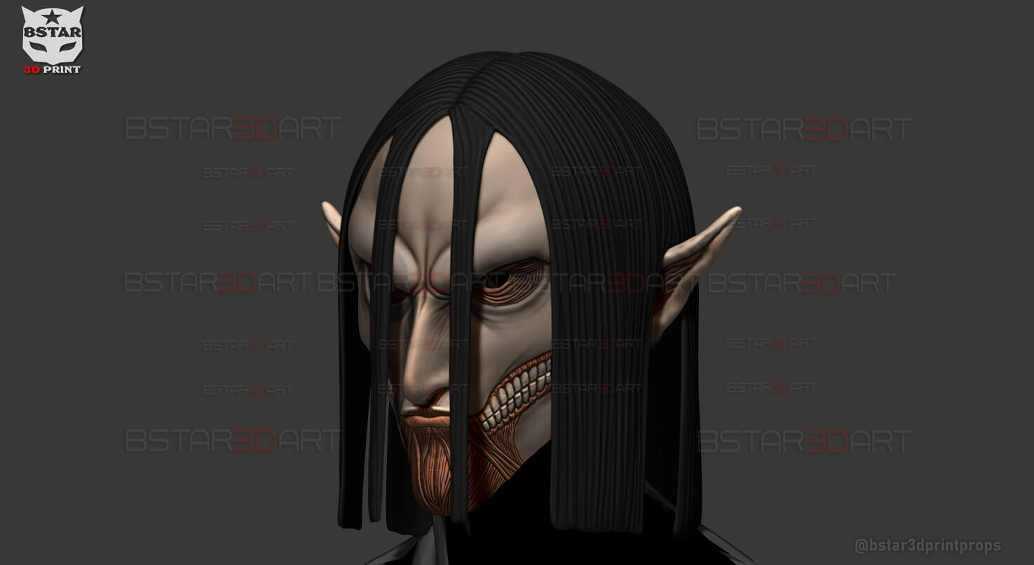 Eren Final Form Head Wearable - With Hair - Attack on Titan 3D Model by ...