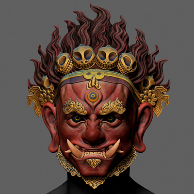 Folk Opera Mask - Black Myth Wukong Cosplay 3D Model by blackstar90