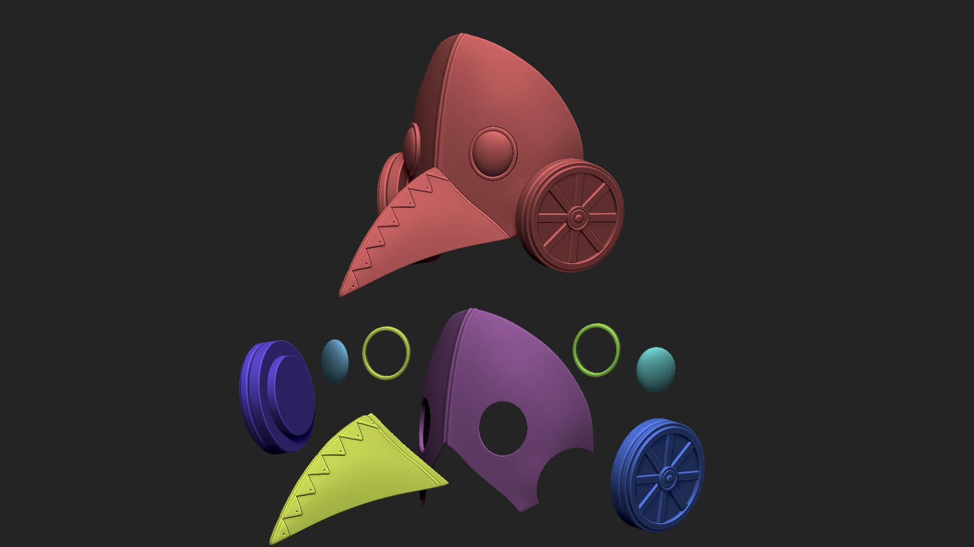 Galgali Mask - ChainsawMan Cosplay 3D Model by blackstar90