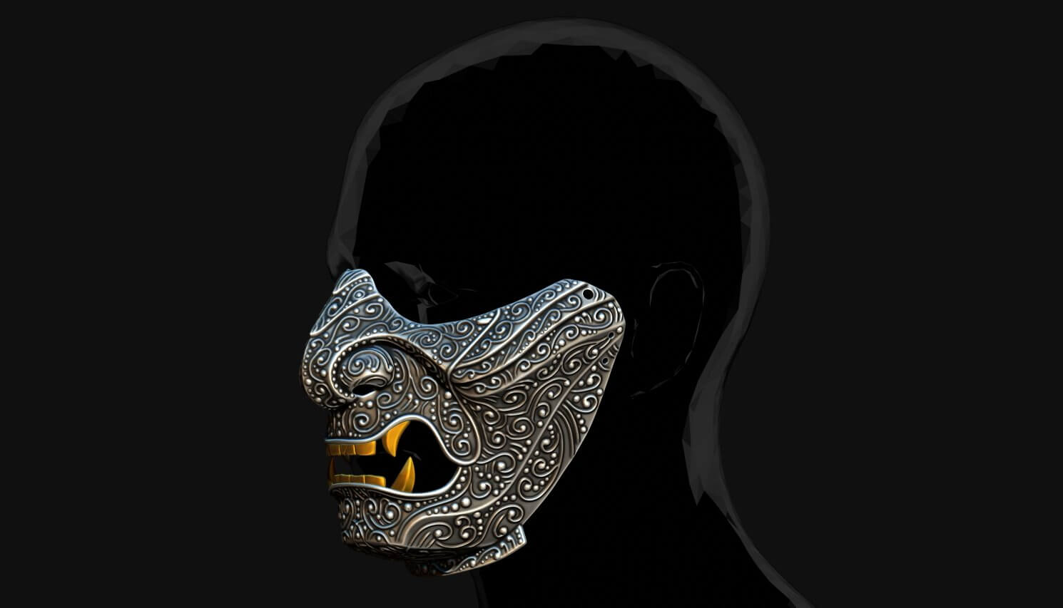 Ghost Of Tsushima - Samurai Cosplay Mask 3D Model by blackstar90