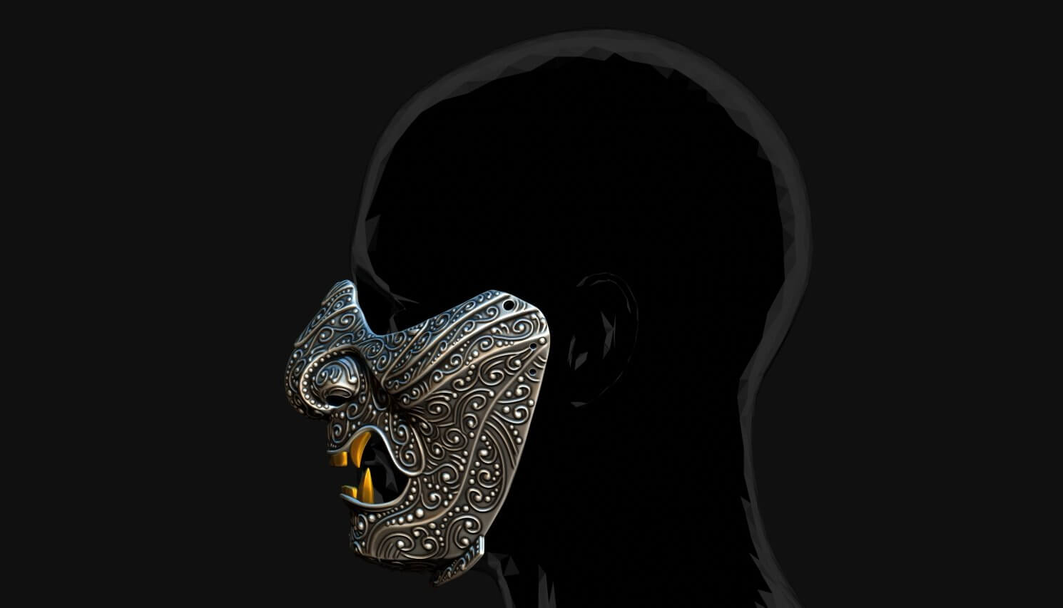 Ghost Of Tsushima - Samurai Cosplay Mask 3D Model by blackstar90