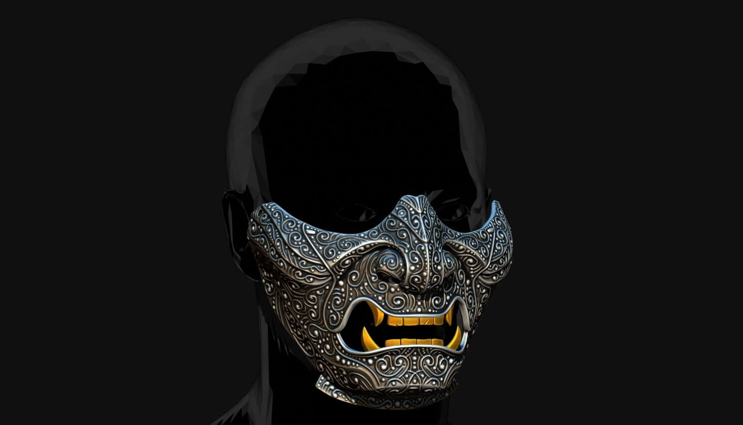 Ghost Of Tsushima - Samurai Cosplay Mask 3D Model by blackstar90