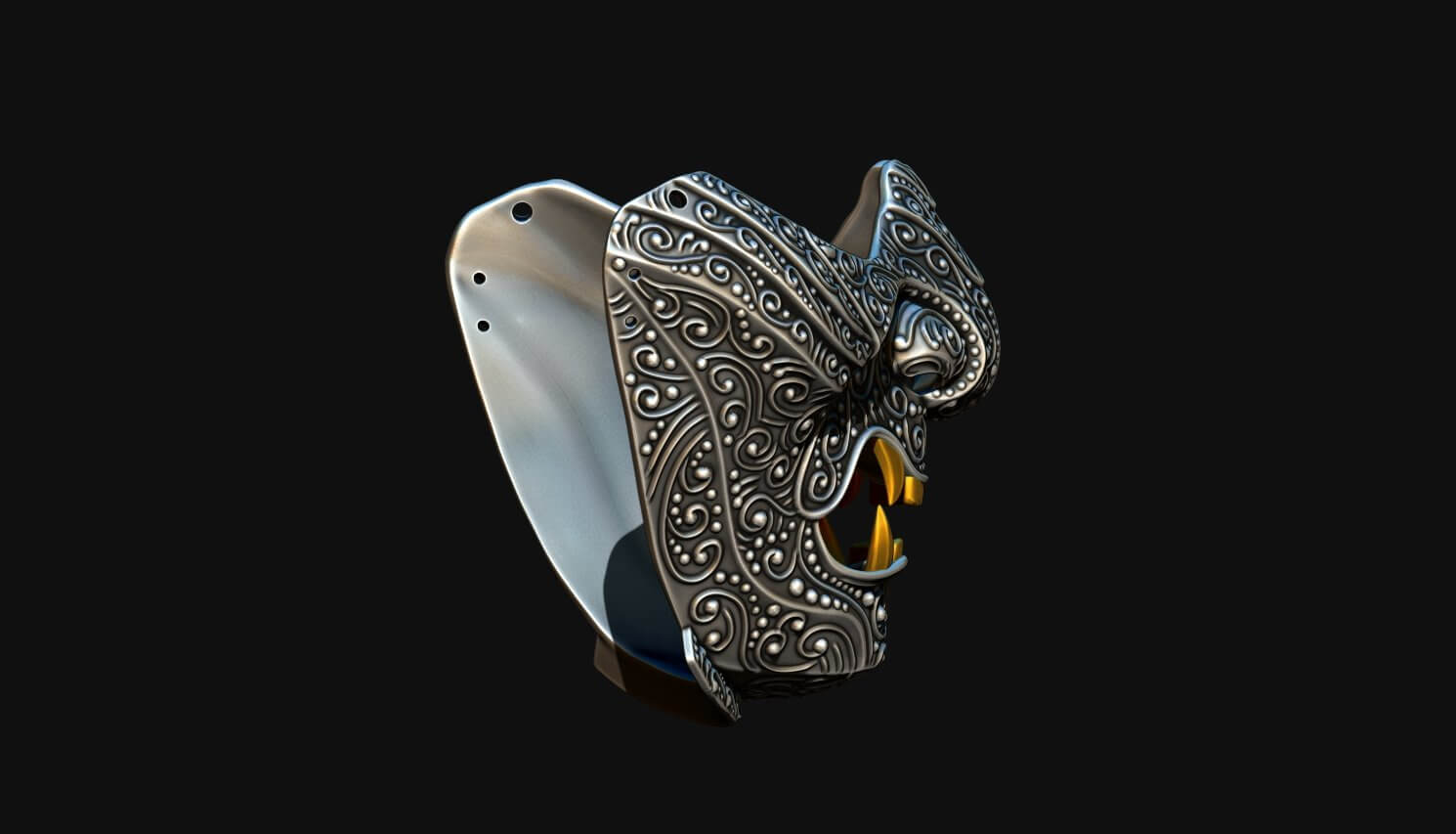 Ghost Of Tsushima - Samurai Cosplay Mask 3D Model by blackstar90