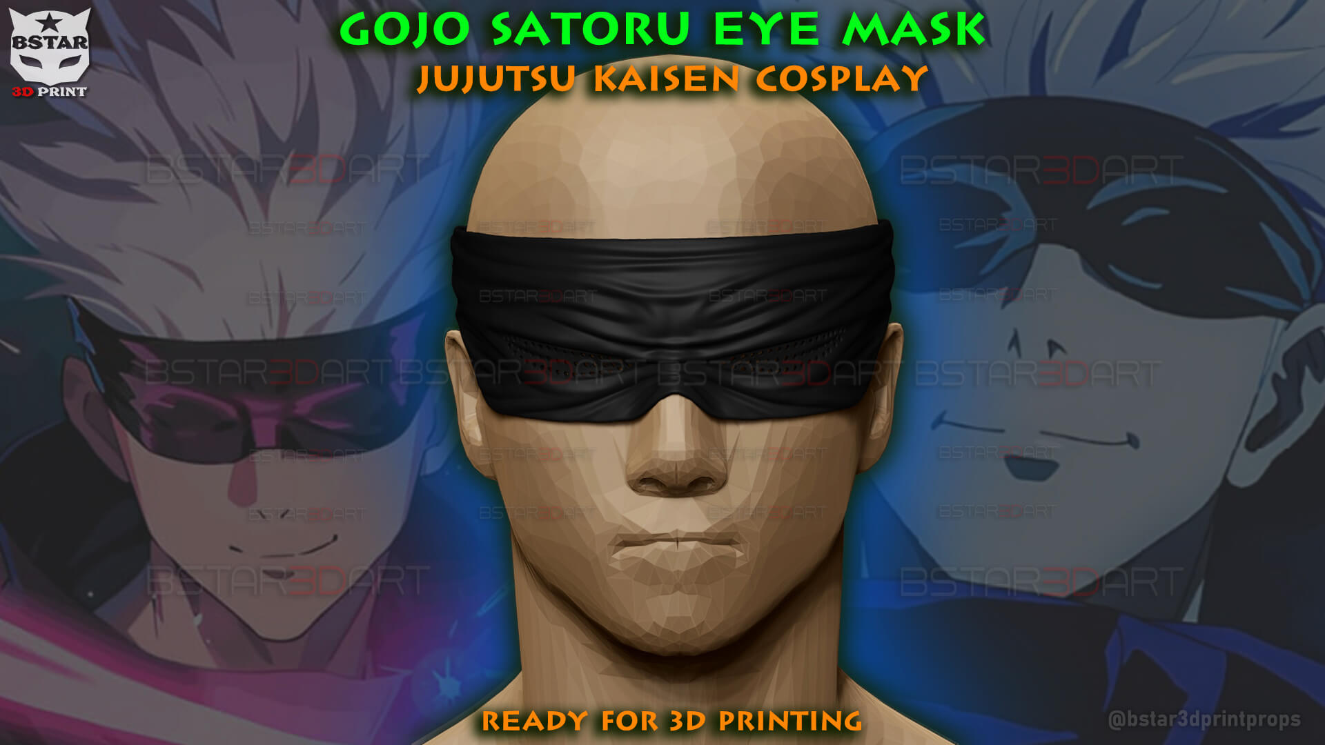 Gojo Saturo Eye Mask - Jujutsu Kaisen Cosplay 3D Model by blackstar90