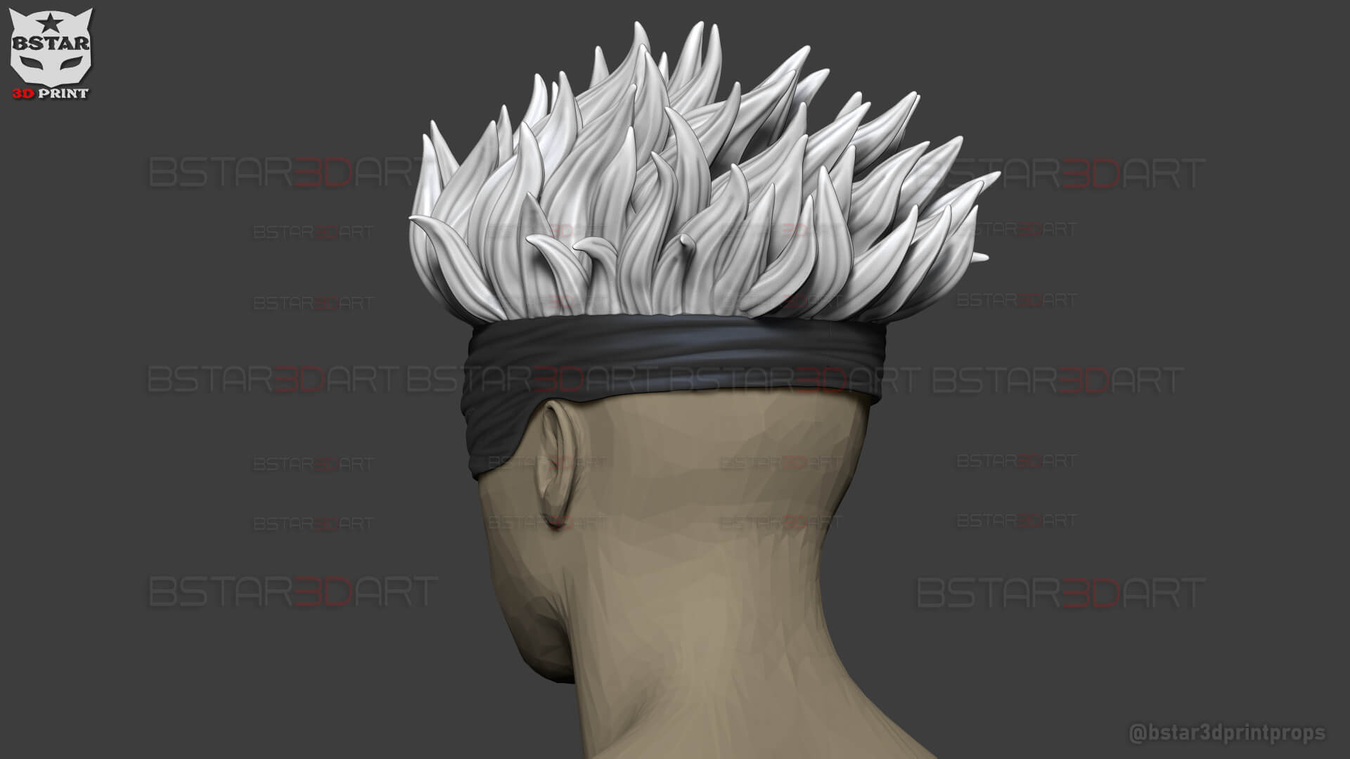 Gojo Saturo Eye Mask With Hair - Jujutsu Kaisen Cosplay 3D Model by ...