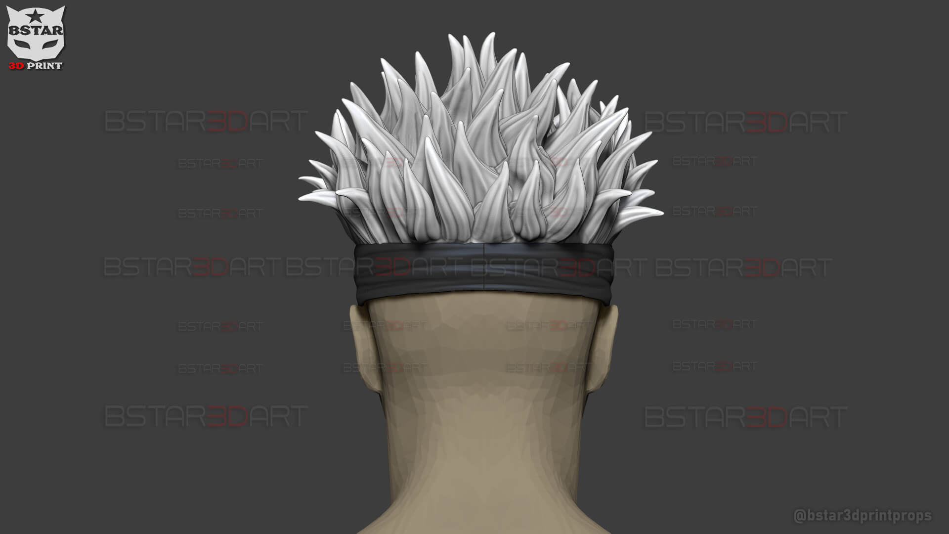Gojo Saturo Eye Mask With Hair - Jujutsu Kaisen Cosplay 3D Model by ...