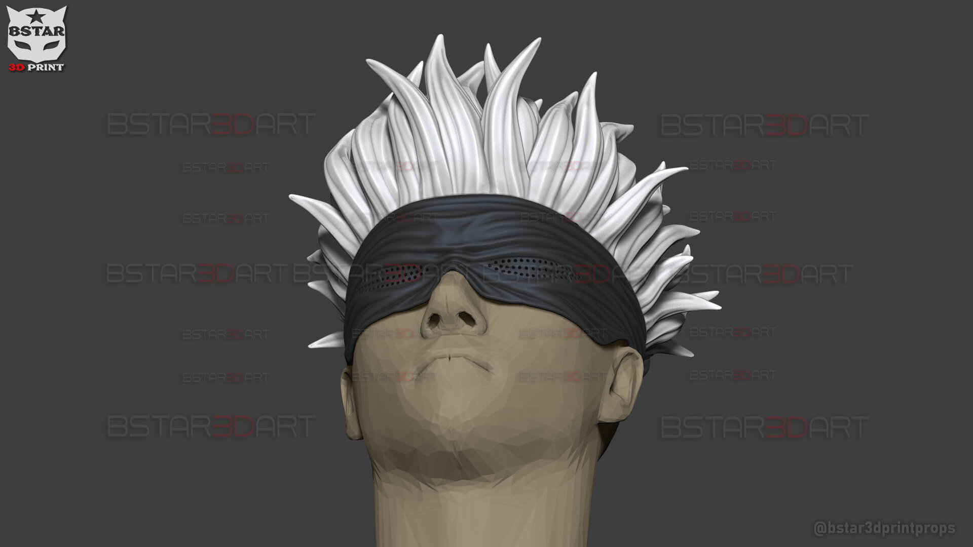 Gojo Saturo Eye Mask With Hair - Jujutsu Kaisen Cosplay 3D Model by ...