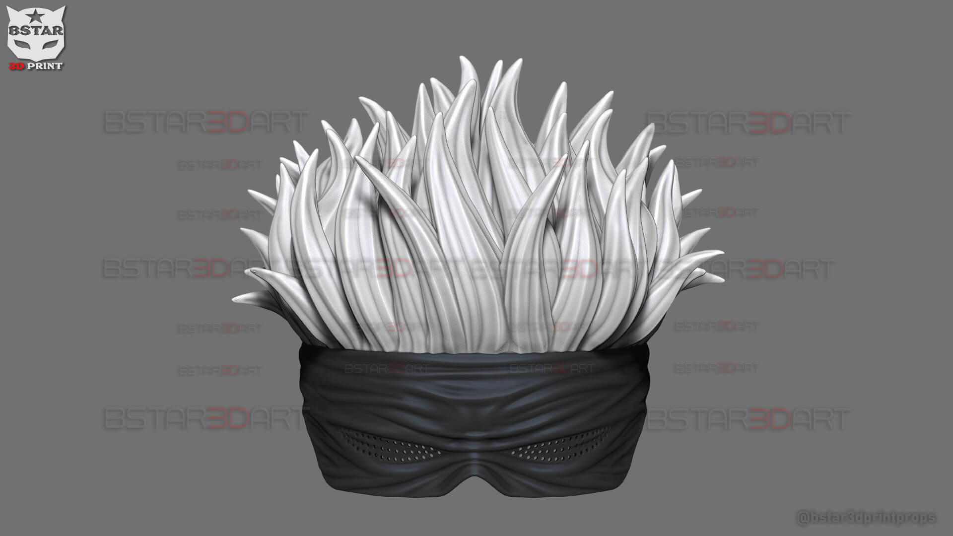 Gojo Saturo Eye Mask With Hair - Jujutsu Kaisen Cosplay 3D Model by ...