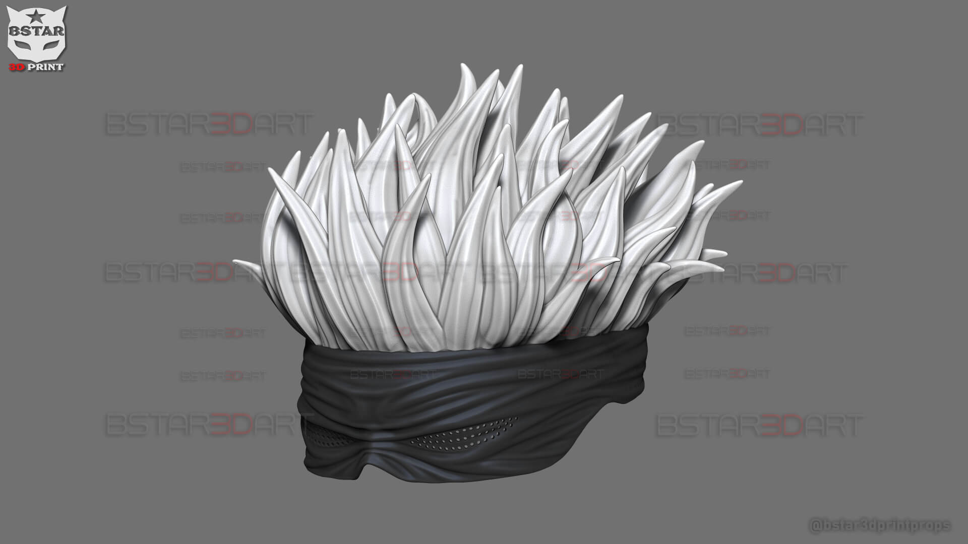 Gojo Saturo Eye Mask With Hair - Jujutsu Kaisen Cosplay 3D Model by ...