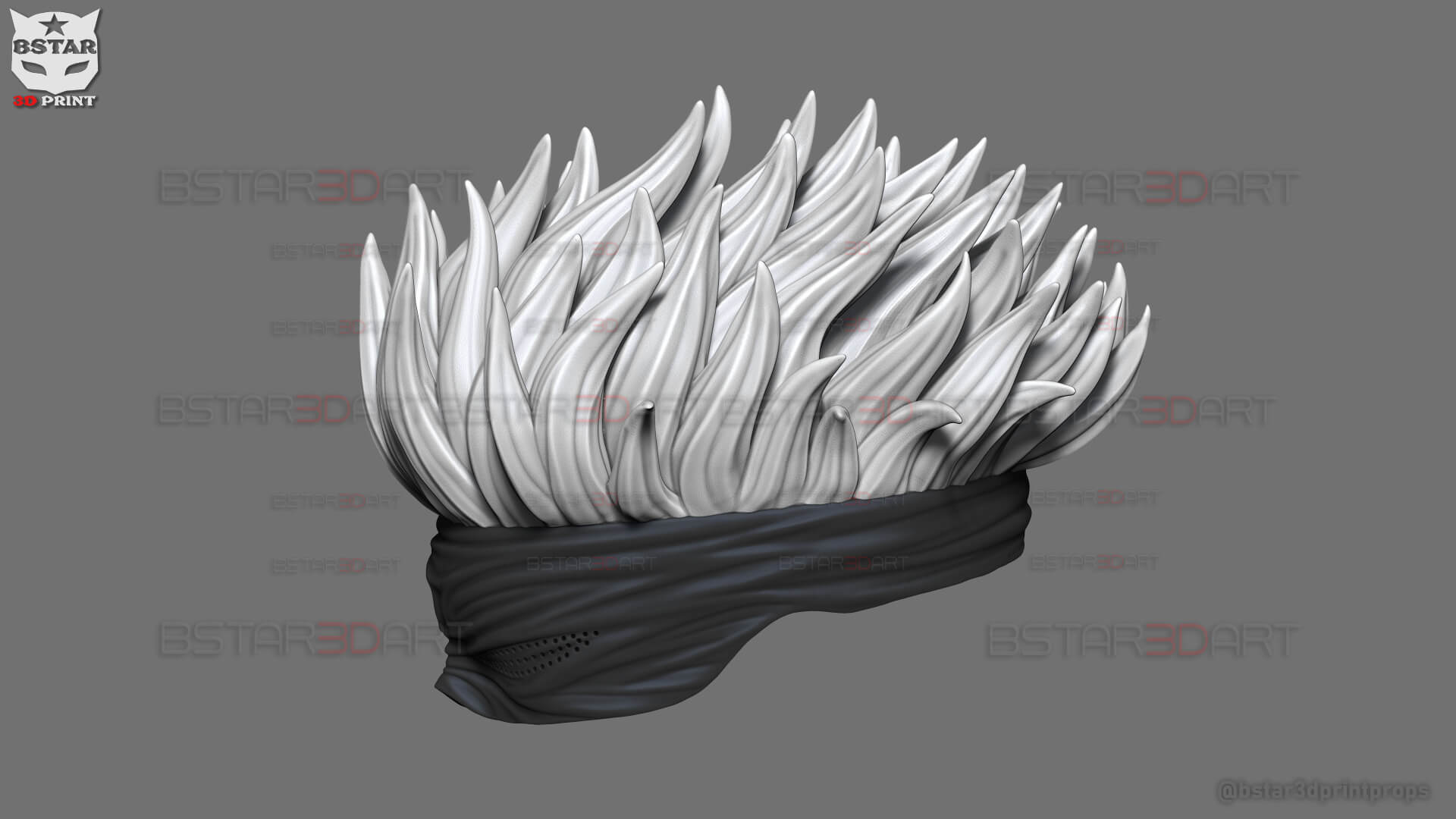 Gojo Saturo Eye Mask With Hair - Jujutsu Kaisen Cosplay 3D Model by ...