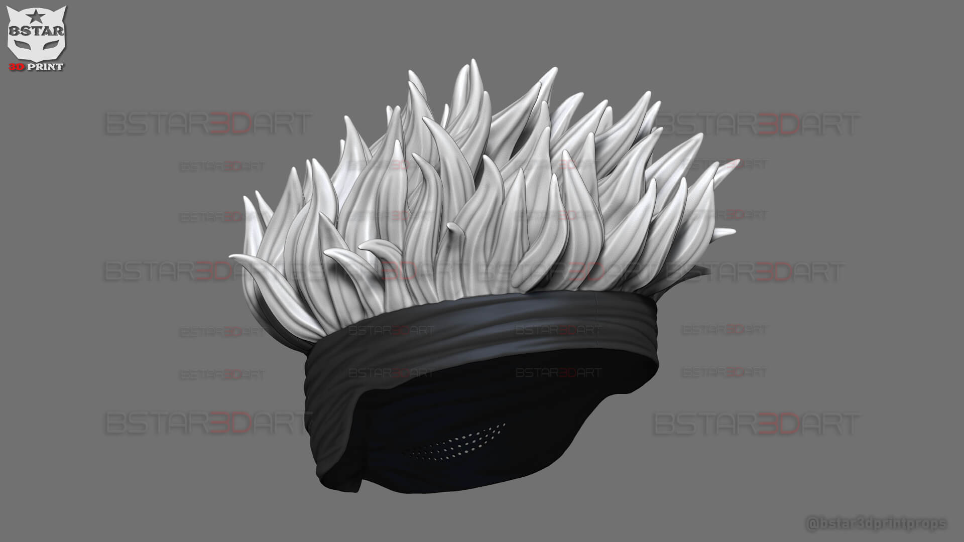 Gojo Saturo Eye Mask With Hair - Jujutsu Kaisen Cosplay 3D Model by ...