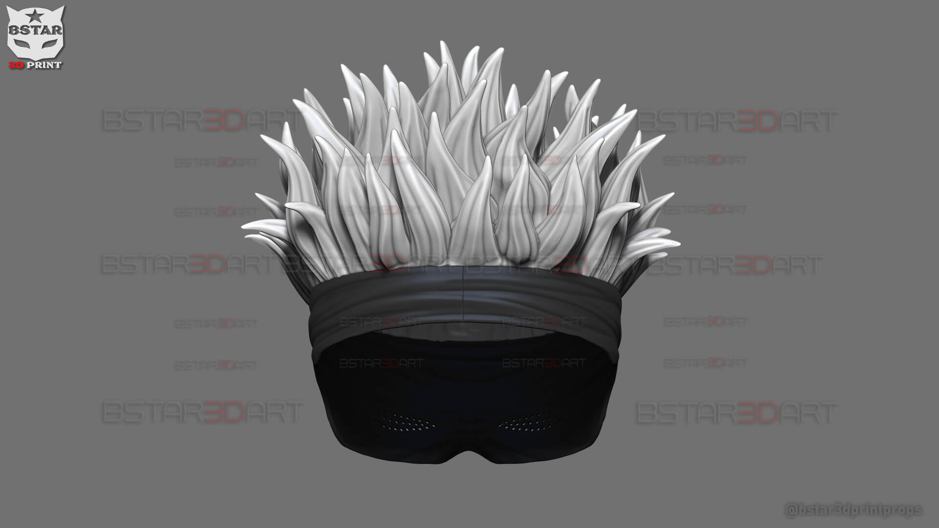 Gojo Saturo Eye Mask With Hair - Jujutsu Kaisen Cosplay 3D Model by ...