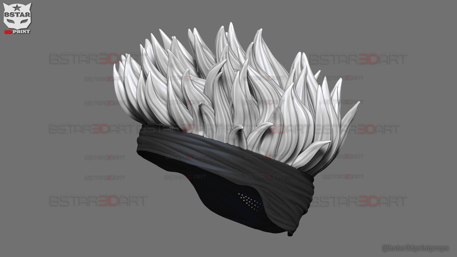 Gojo Saturo Eye Mask With Hair - Jujutsu Kaisen Cosplay 3D Model by ...