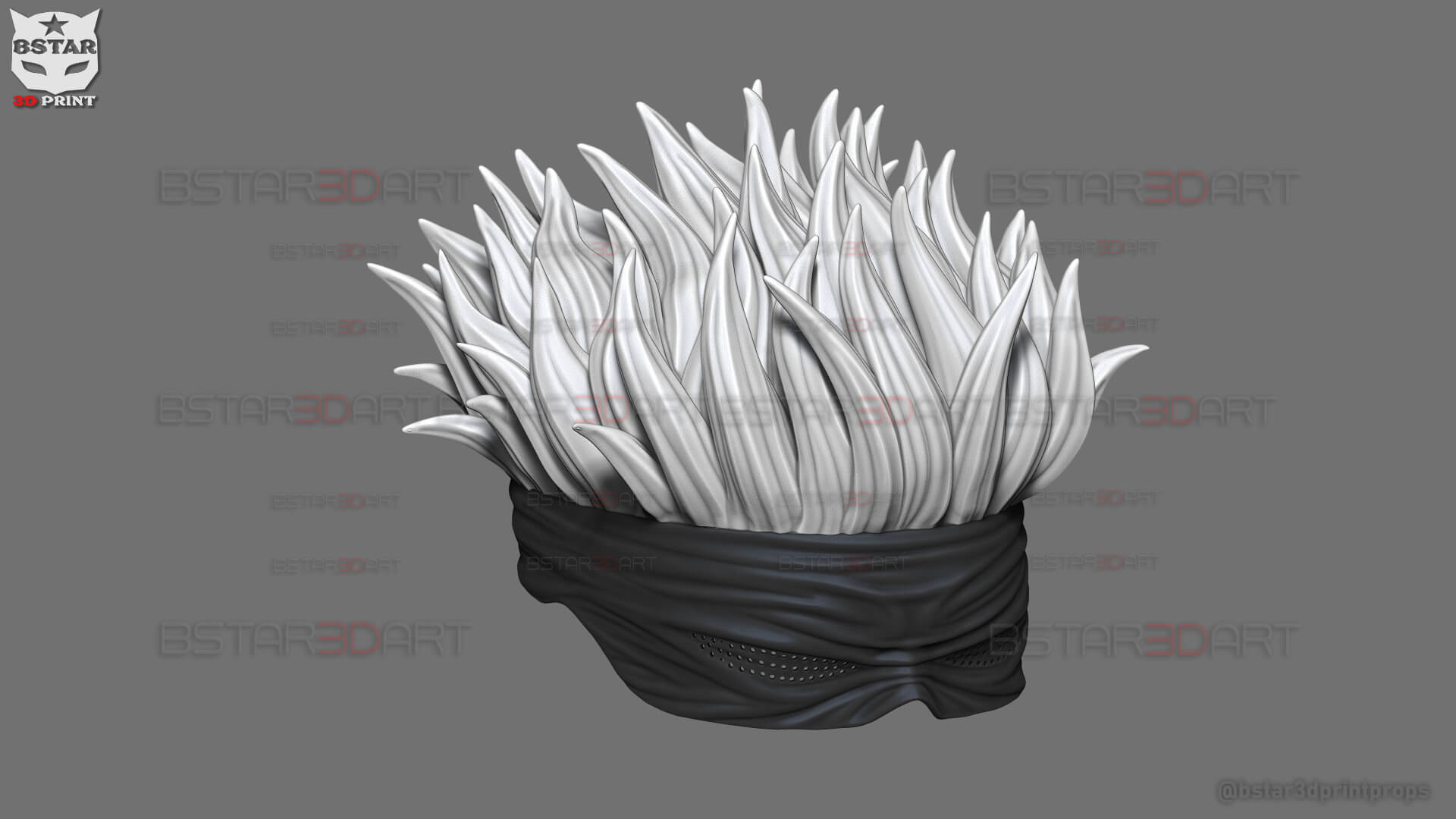 Gojo Saturo Eye Mask With Hair - Jujutsu Kaisen Cosplay 3D Model by ...