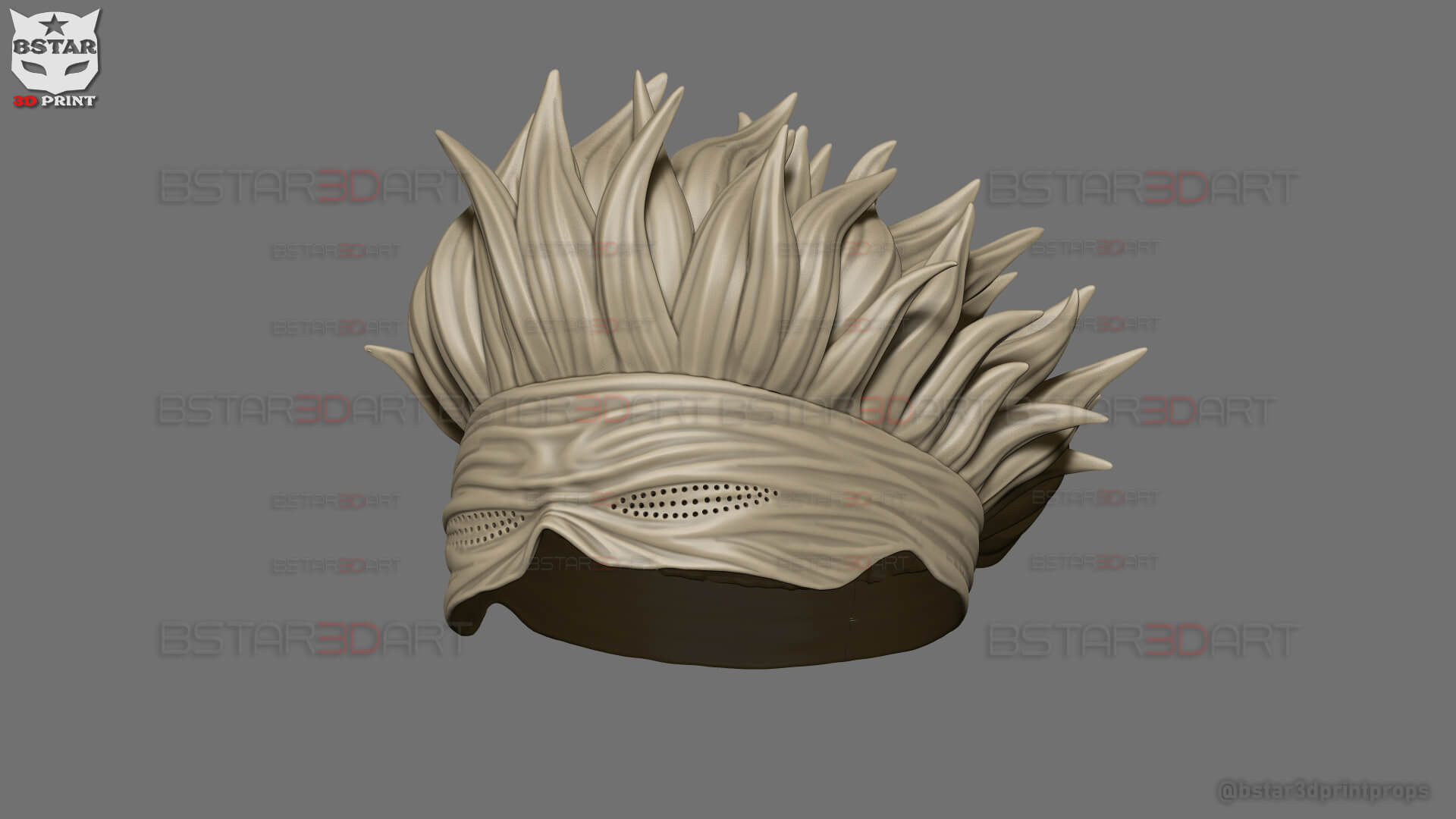 Gojo Saturo Eye Mask With Hair - Jujutsu Kaisen Cosplay 3D Model by ...