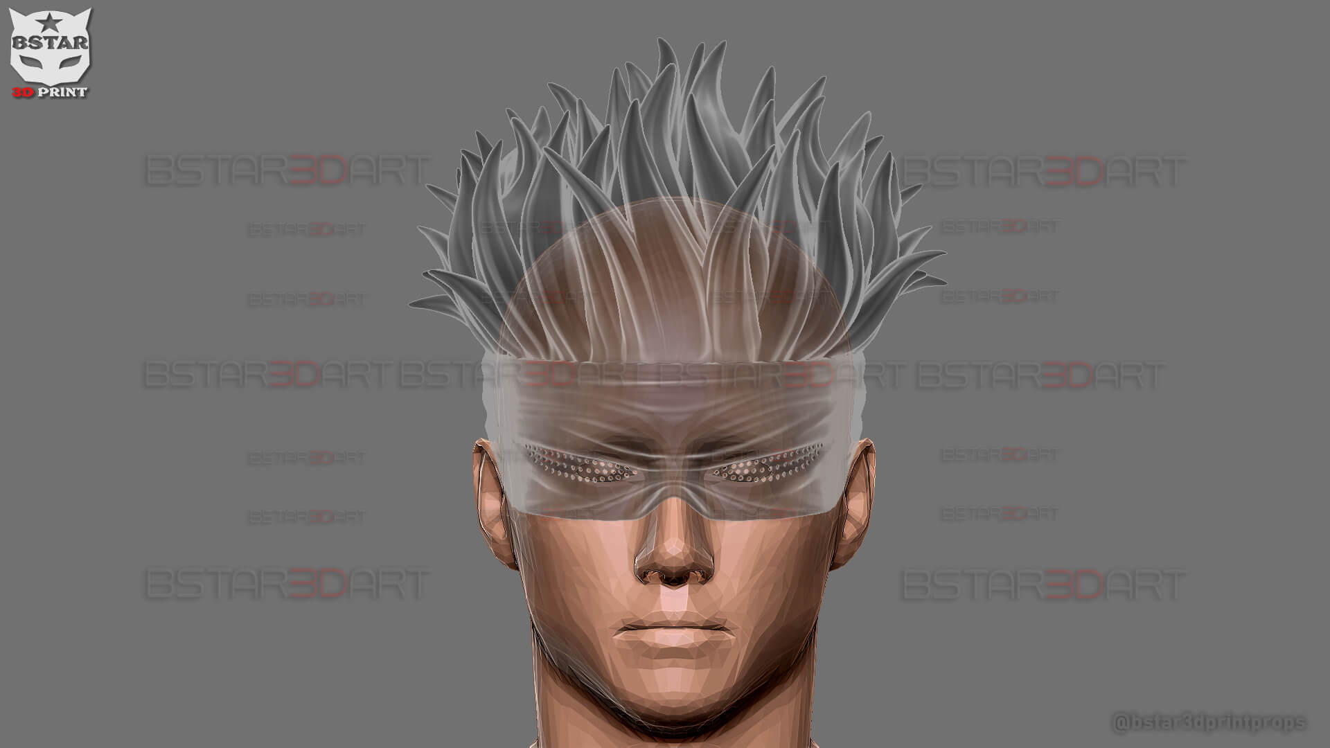 Gojo Saturo Eye Mask With Hair - Jujutsu Kaisen Cosplay 3D Model by ...