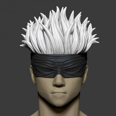 Gojo Saturo Eye Mask With Hair - Jujutsu Kaisen Cosplay 3D Model by ...