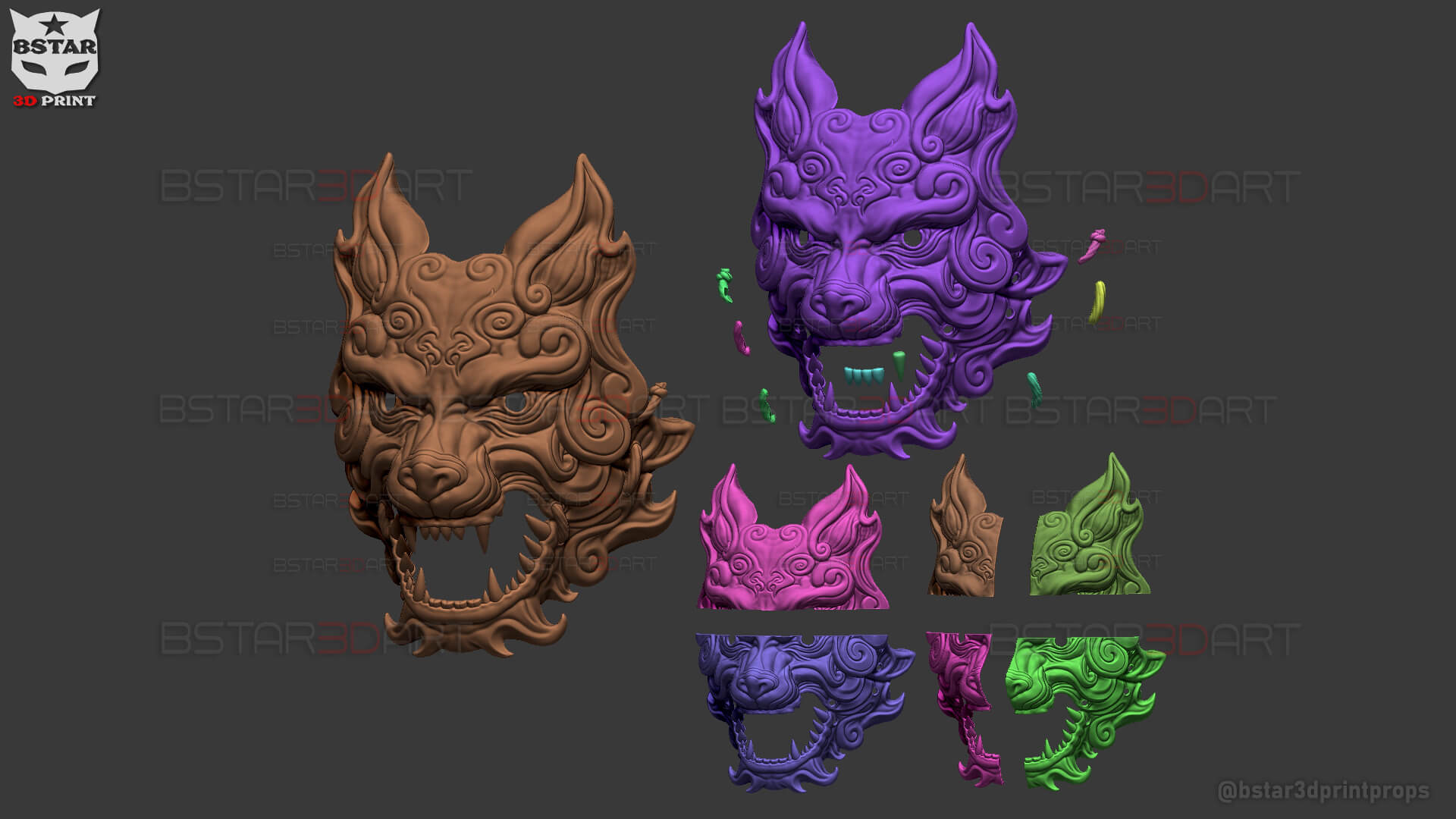 Gray Wolf Mask - Black Myth - Wukong Accessories Cosplay 3D Model by ...