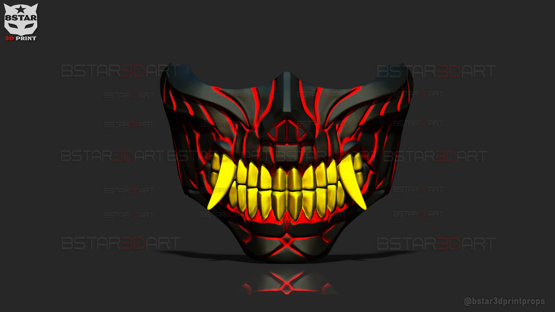 Hannya Cyber Half Mask - Halloween Cosplay 3D Print Model by blackstar90