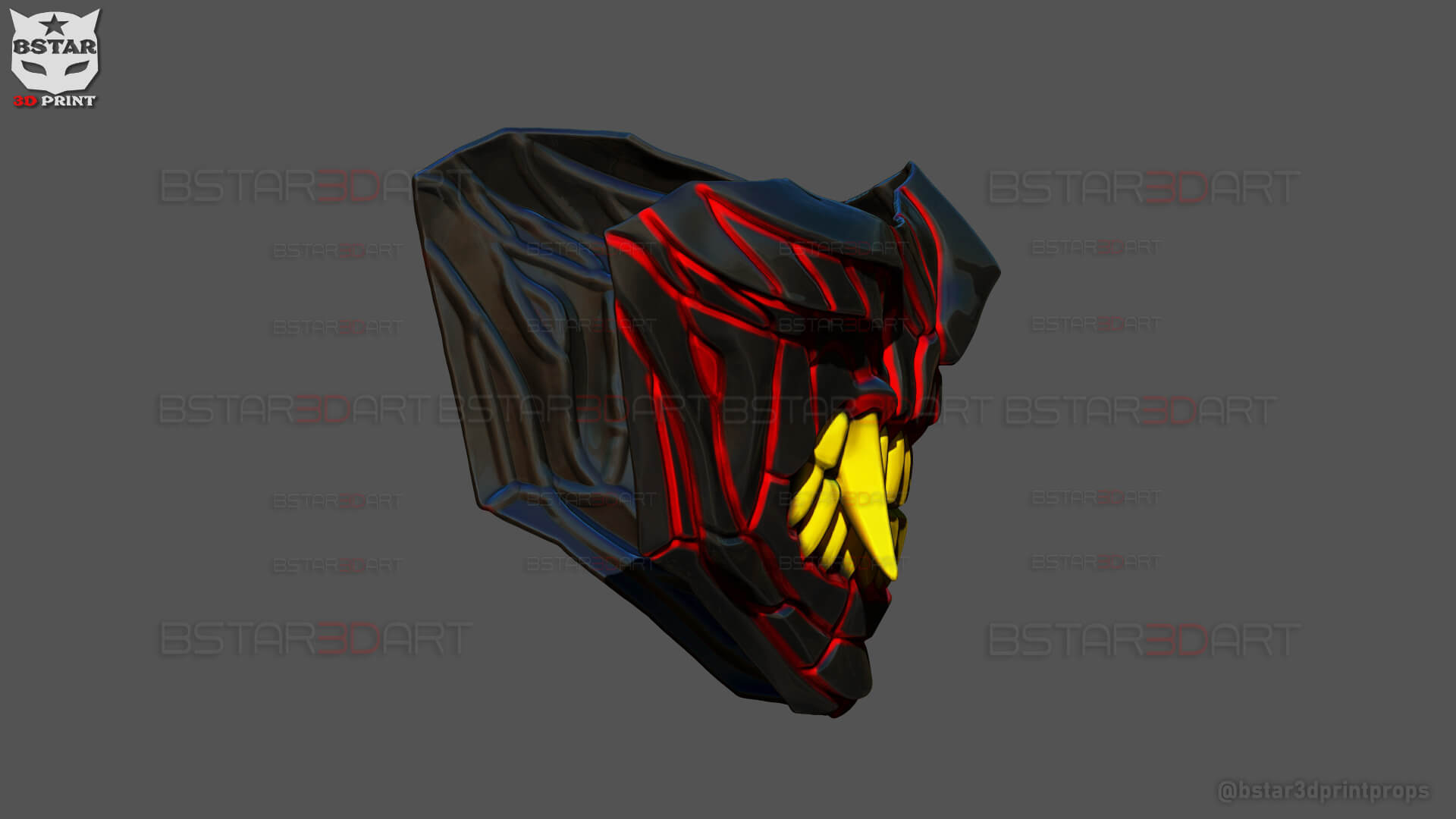 Hannya Cyber Half Mask - Halloween Cosplay 3D Print Model by blackstar90