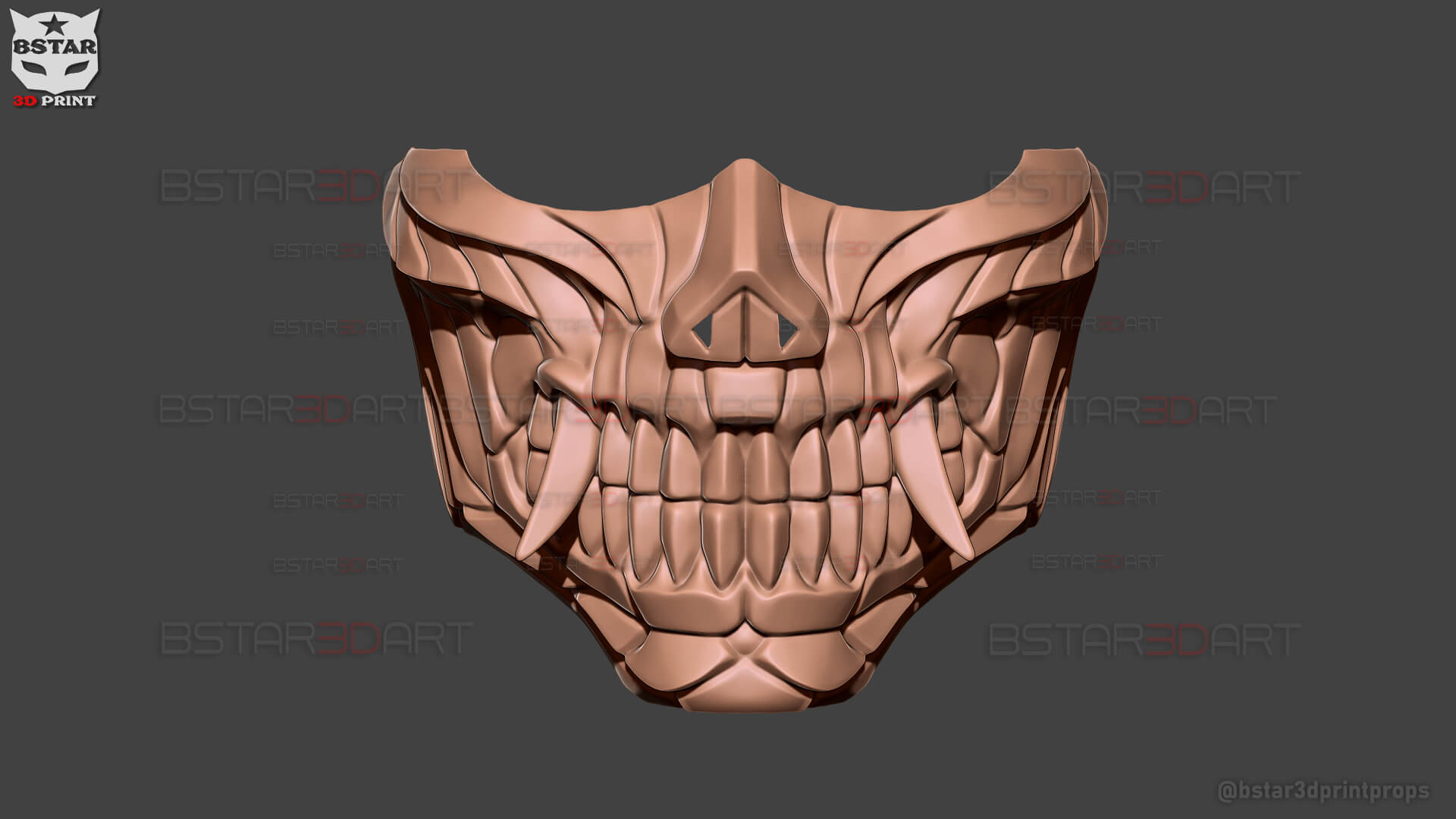 Hannya Cyber Half Mask - Halloween Cosplay 3D Print Model by blackstar90