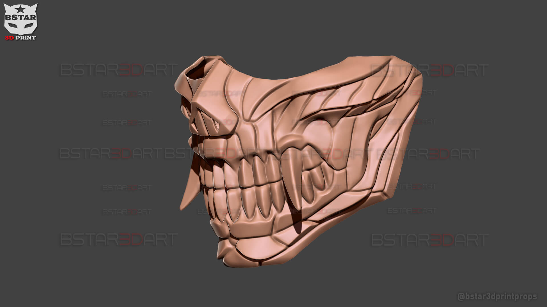 Hannya Cyber Half Mask - Halloween Cosplay 3D Print Model by blackstar90