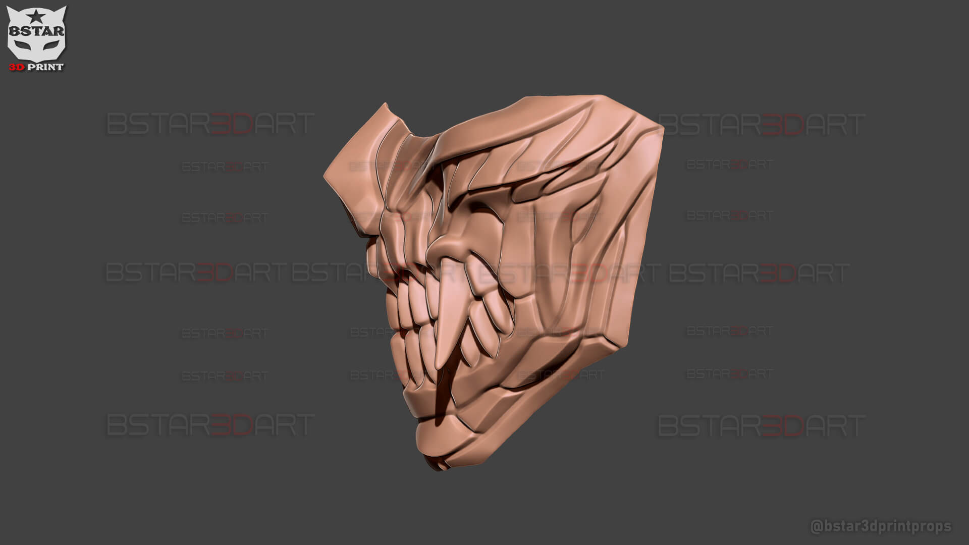 Hannya Cyber Half Mask - Halloween Cosplay 3D Print Model by blackstar90