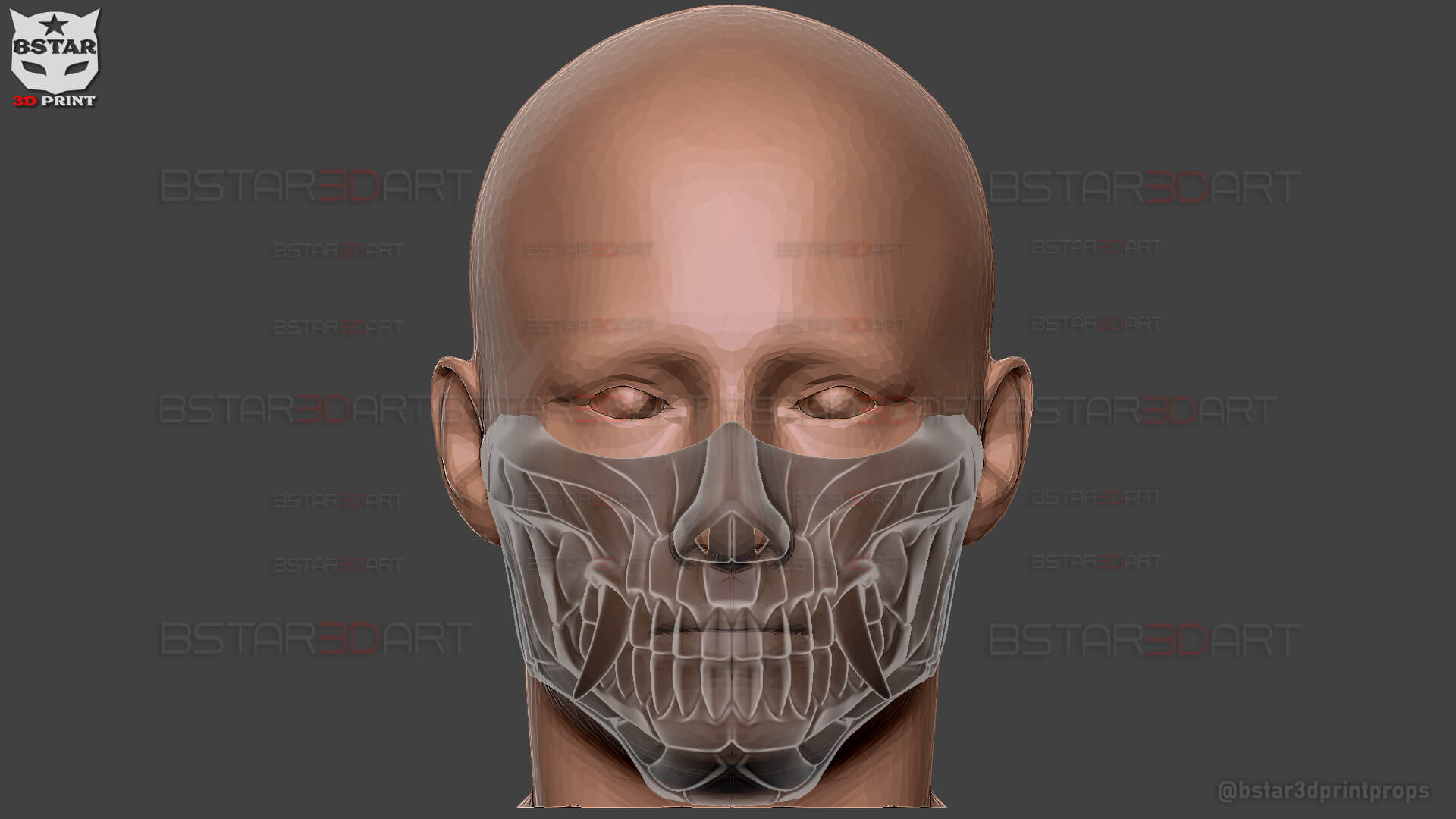 Hannya Cyber Half Mask - Halloween Cosplay 3D Print Model by blackstar90