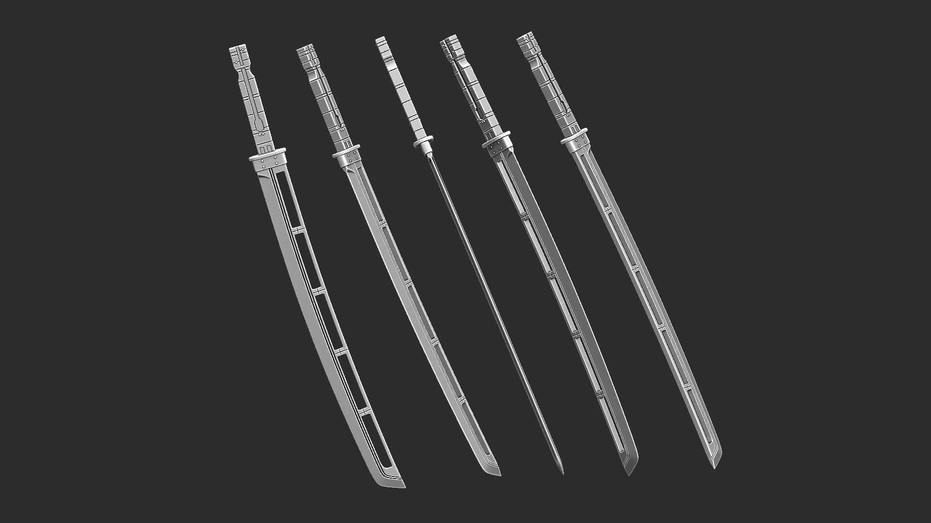 Hawkeye Katana Sword - Clint Barton Weapon 3D Model by blackstar90