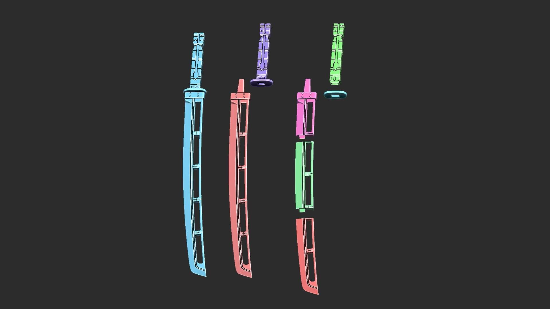 Hawkeye Katana Sword - Clint Barton Weapon 3D Model by blackstar90