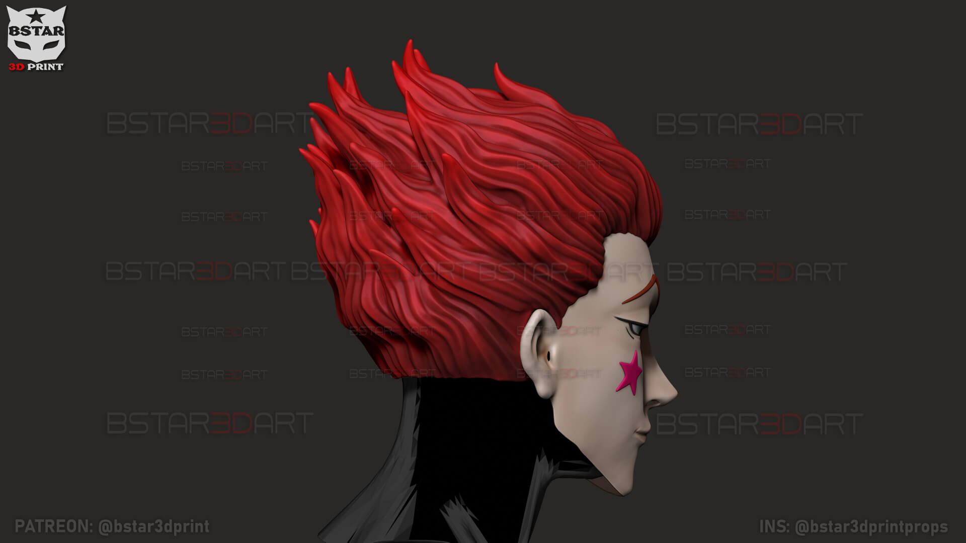 Hisoka Head Wearable Cosplay - Hunter X Hunter Anime 3D Model by ...