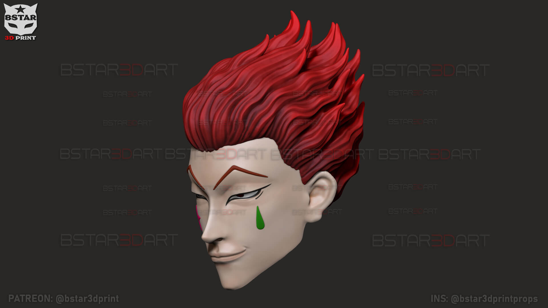 Hisoka Head Wearable Cosplay - Hunter X Hunter Anime 3D Model by ...