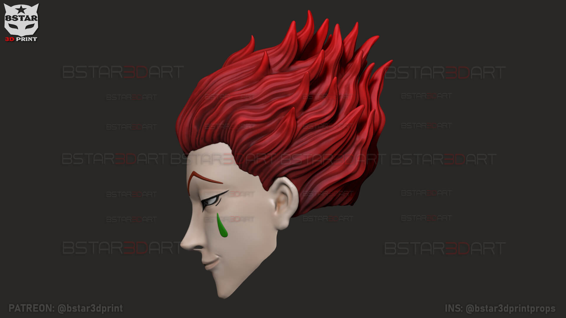 Hisoka Head Wearable Cosplay - Hunter X Hunter Anime 3D Model by ...