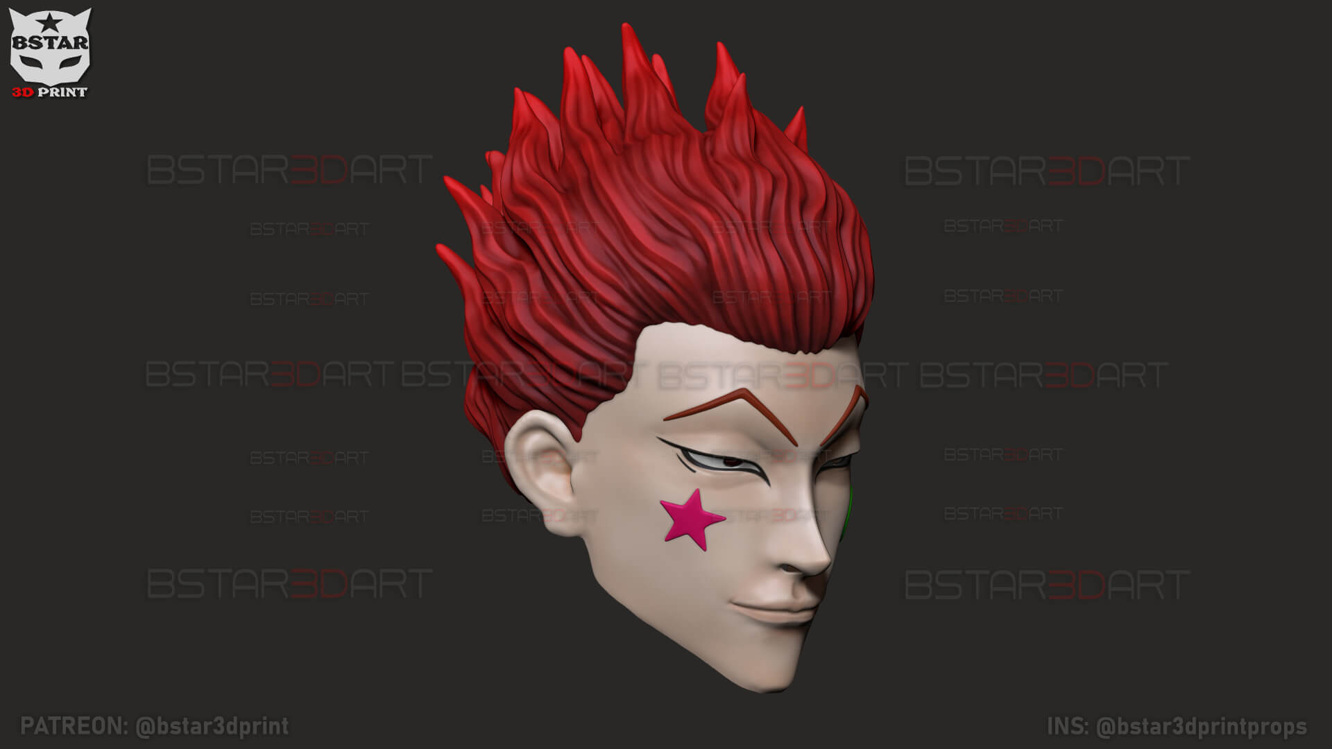 Hisoka Head Wearable Cosplay - Hunter X Hunter Anime 3D Model by ...