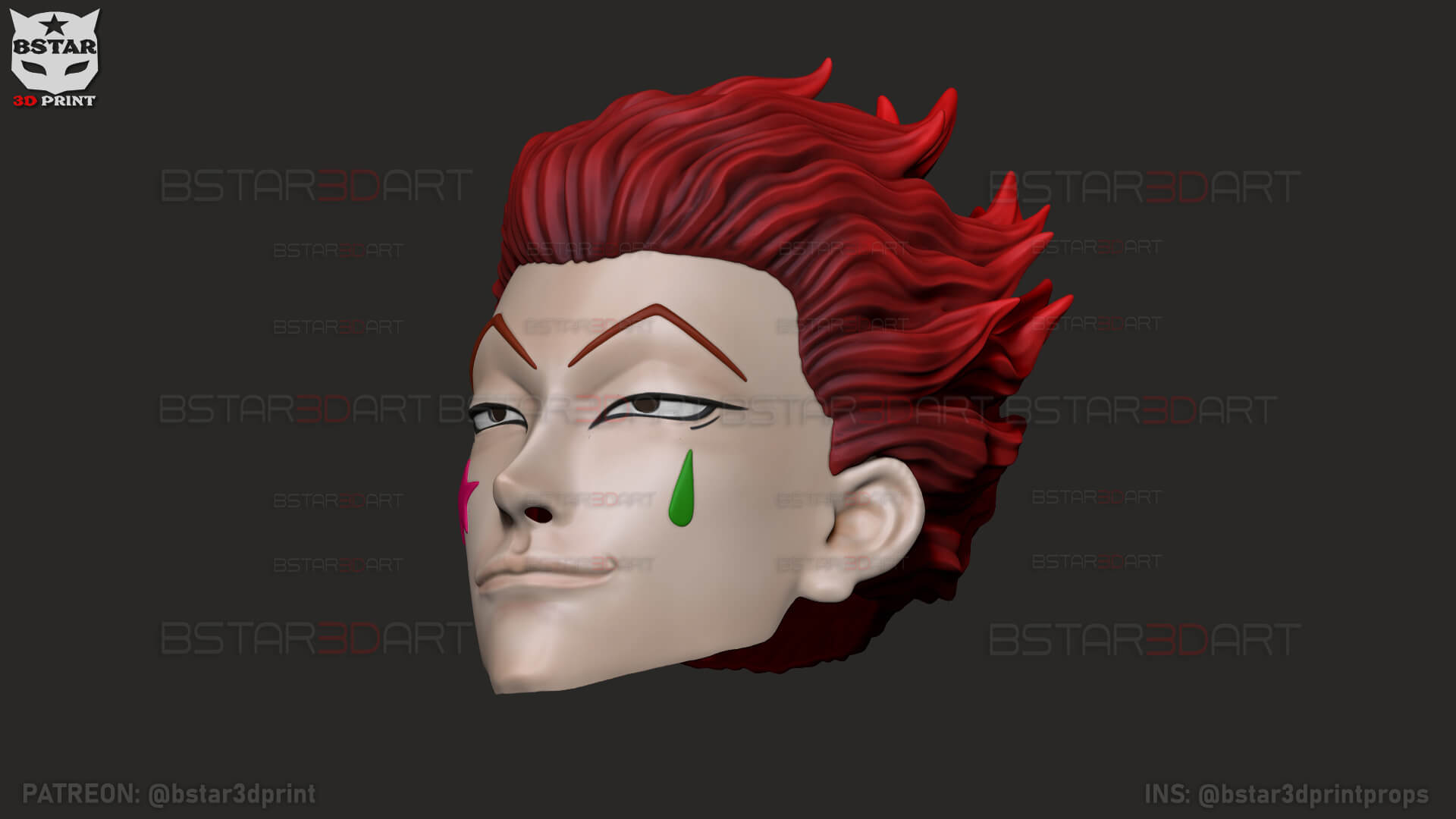 Hisoka Head Wearable Cosplay - Hunter X Hunter Anime 3D Model by ...