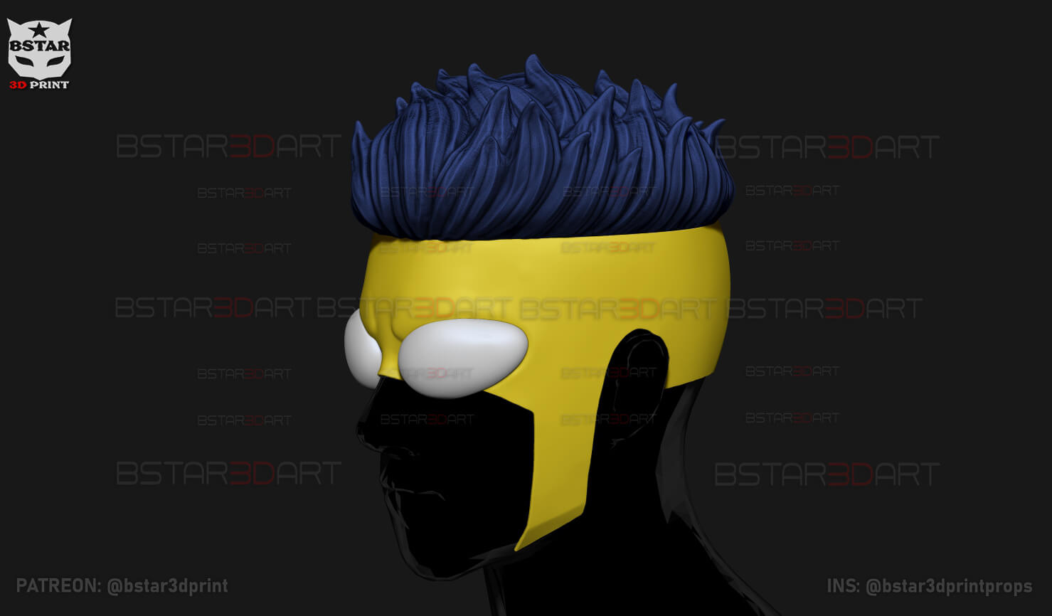 Invincible Mask with Hair - Halloween Comics Cosplay 3D Model by ...