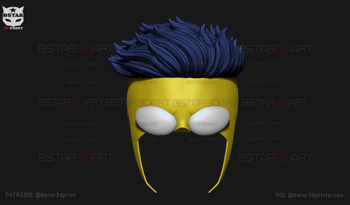 Invincible Mask with Hair - Halloween Comics Cosplay 3D Model by ...