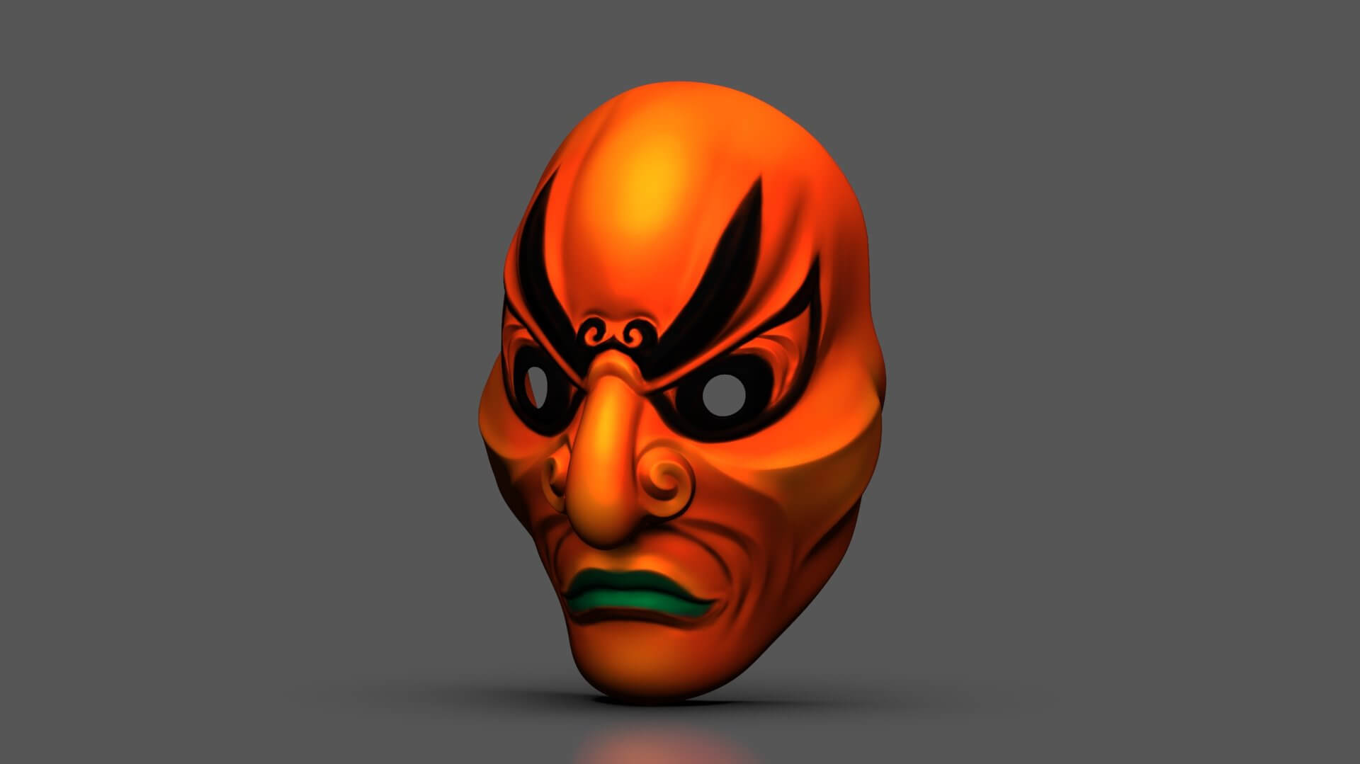 Japanese Bugaku Mask - Devil Mask 3D Model by blackstar90