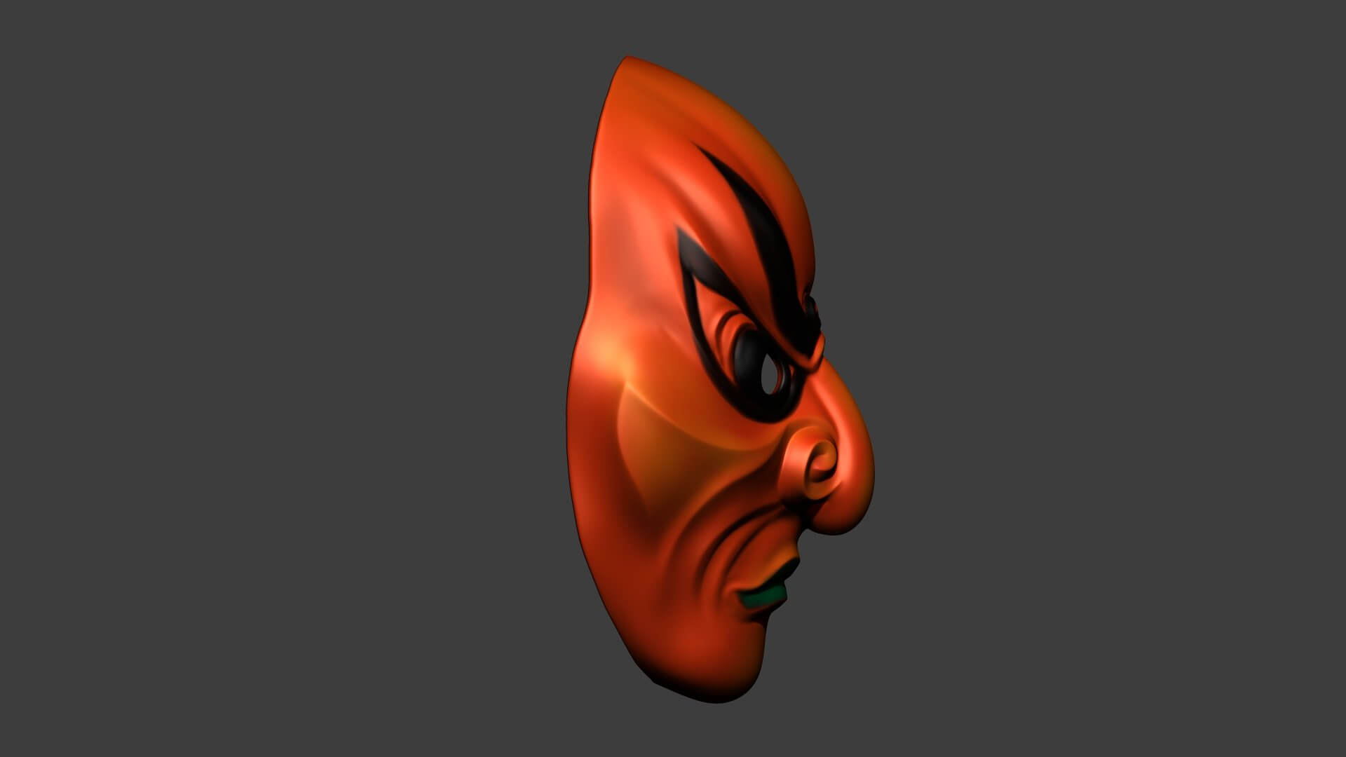Japanese Bugaku Mask - Devil Mask 3D Model by blackstar90